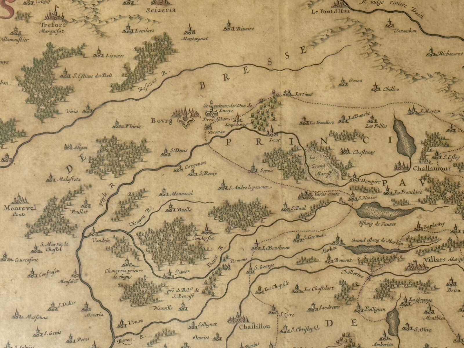 17th century map by Blaeu, Souverainete de Dombes – Signature Documents LLC